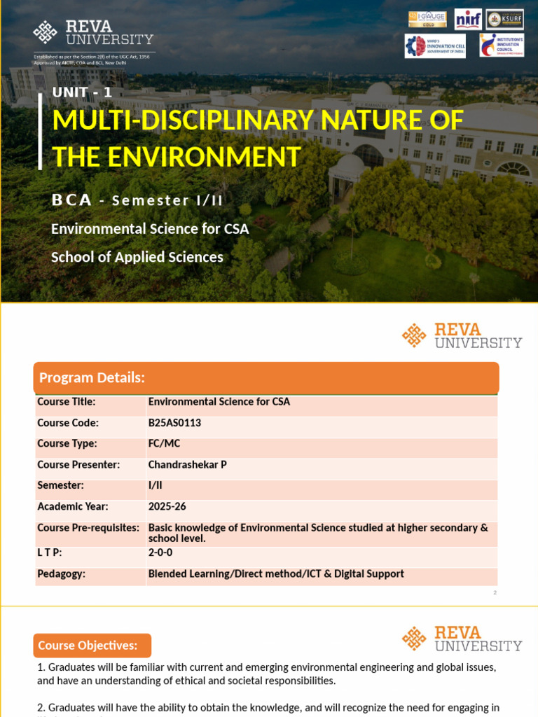 Unit1 Evs L1&L2 | PDF | Atmosphere Of Earth | Earth