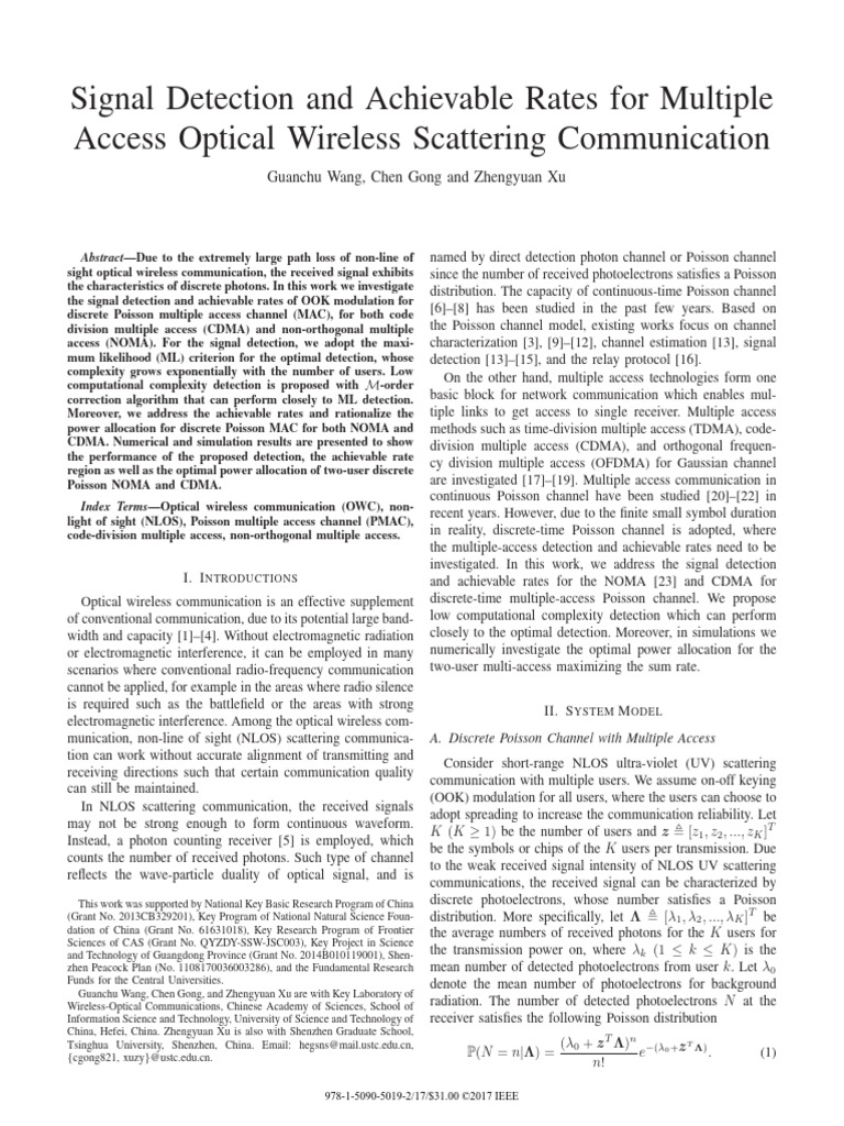 Globecome Signal Detection and Achievable Rates for Multiple Access ...