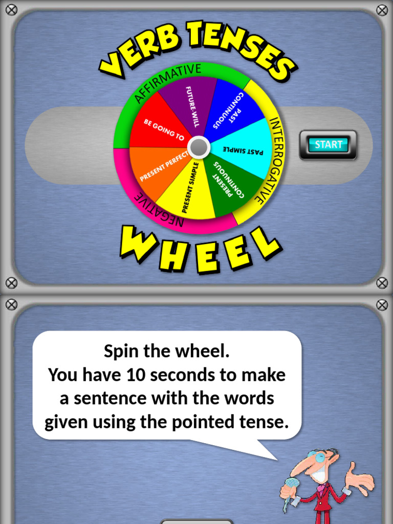 Verb Tenses Wheel Fun Activities Games Games Sentence Transformation ...