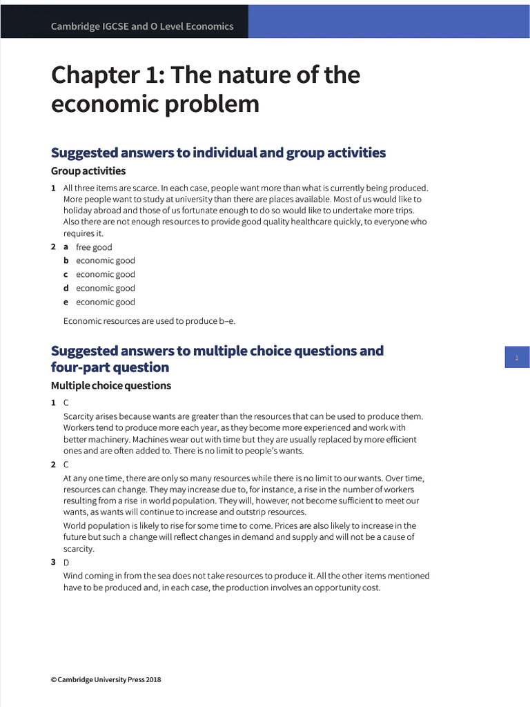 PDF Economics Coursebook Answers Compress | PDF | Demand | Supply ...