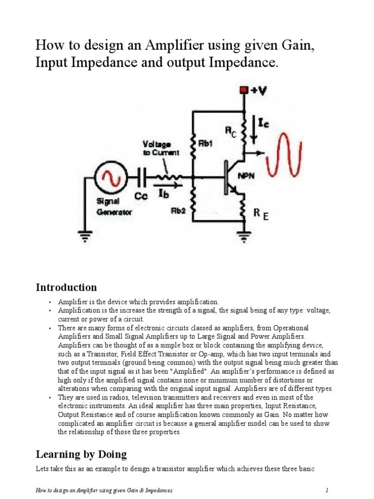 How to Design an Amplifier Using Given Gain | Amplifier | Operational ...
