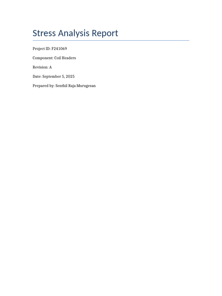 Coil Headers Stress Analysis Report | PDF