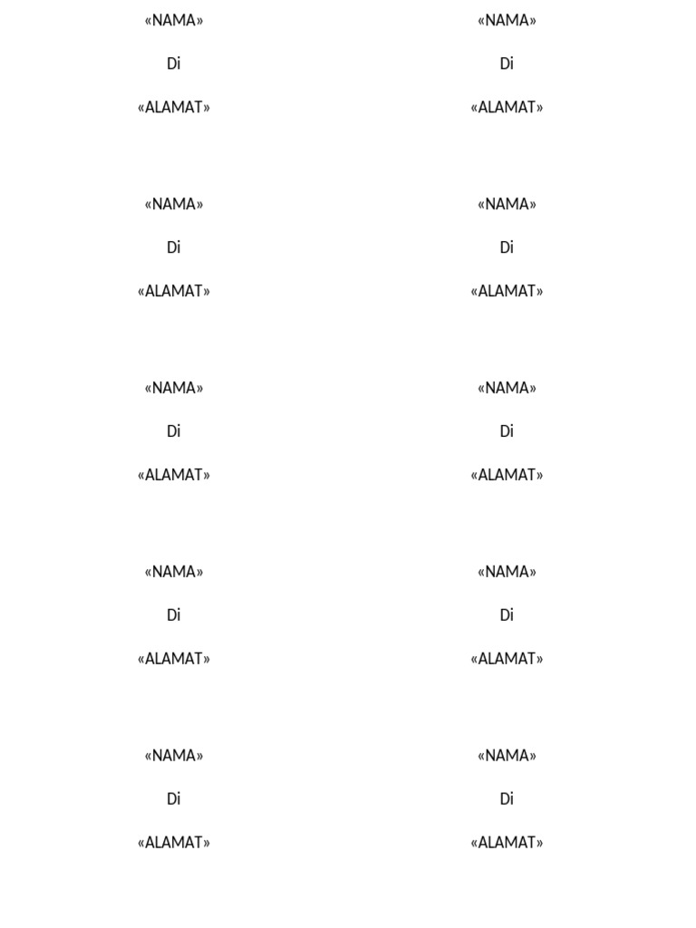 Format Label Undangan 121 | PDF