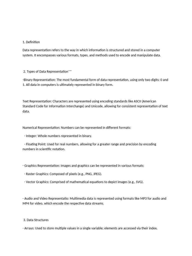 1. Definitions of Data Representation -WPS Office | PDF | Data ...