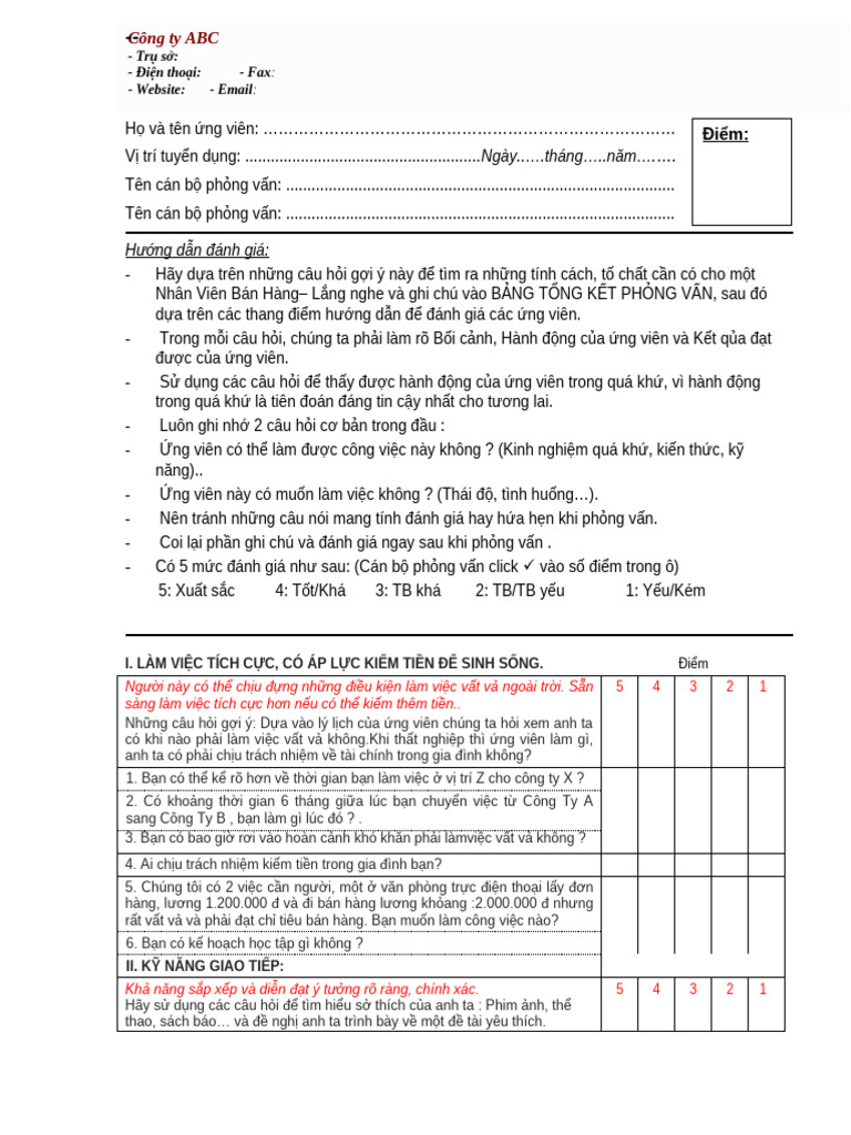 3 PV Vi Tri Nhan Vien Ban Hang | PDF