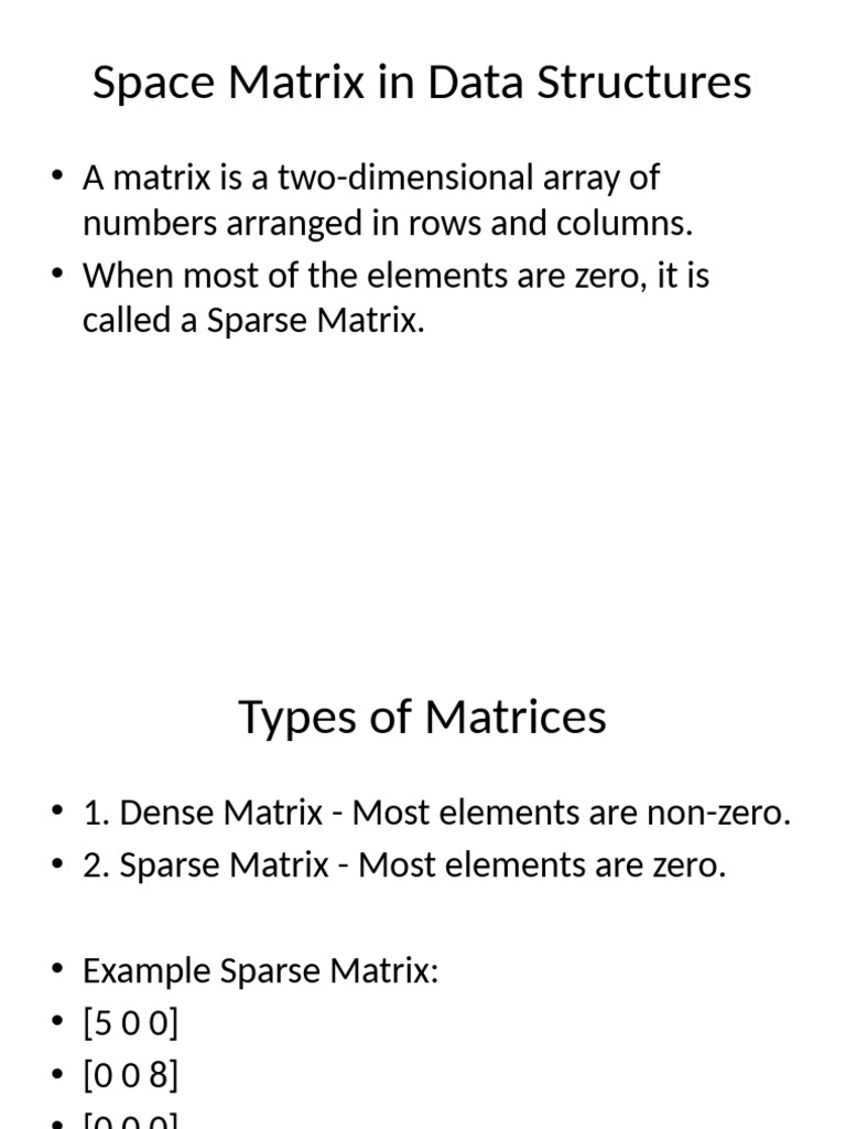 Sparse Matrix in Data Structures | PDF