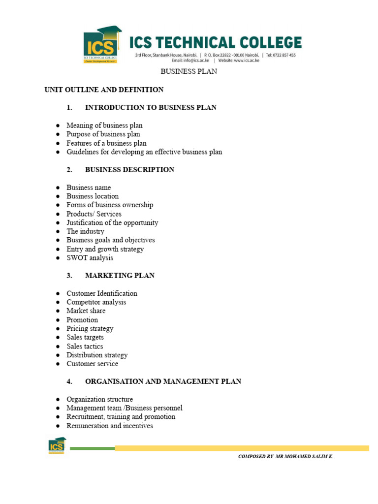 Business Plan Notes | PDF | Partnership | Sole Proprietorship