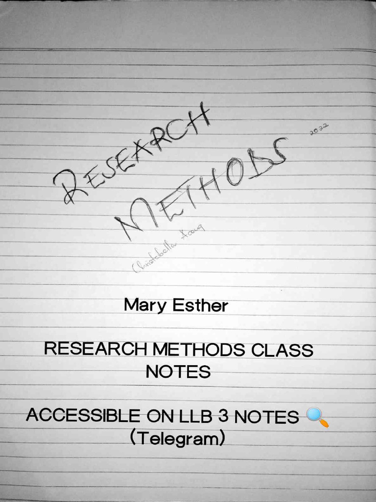 Research Methods Notes (I) | PDF