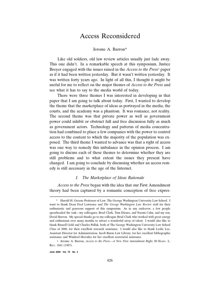 Revisiting Access to the Press Issues | PDF | First Amendment To The ...
