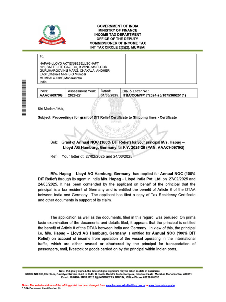 Happag Germany TDS EXEMPTION CERTIFICATE 26-27 | PDF