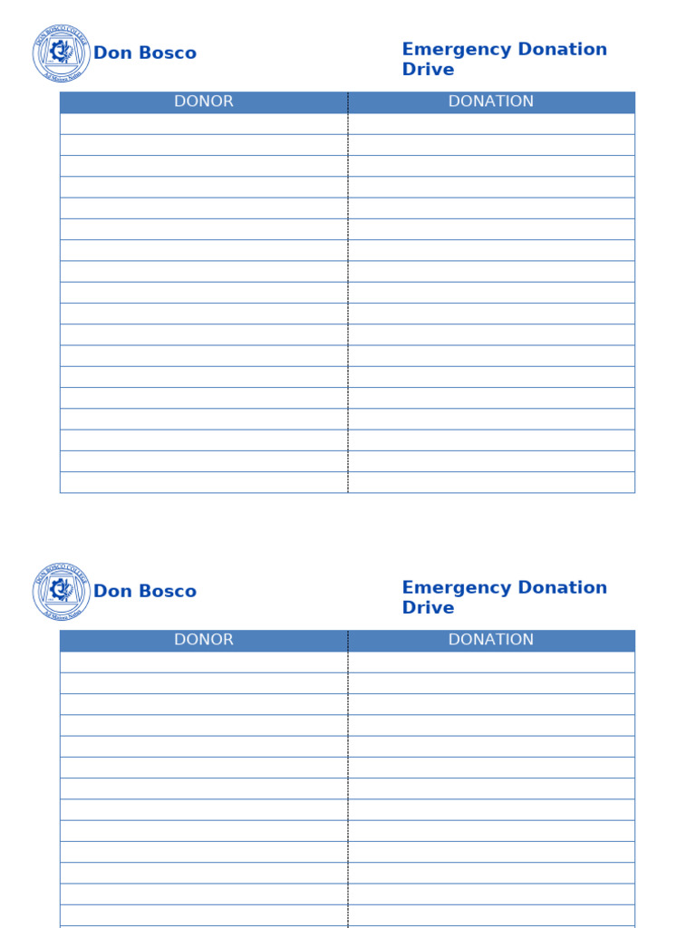 Don Bosco Emergency Donation Drive | PDF