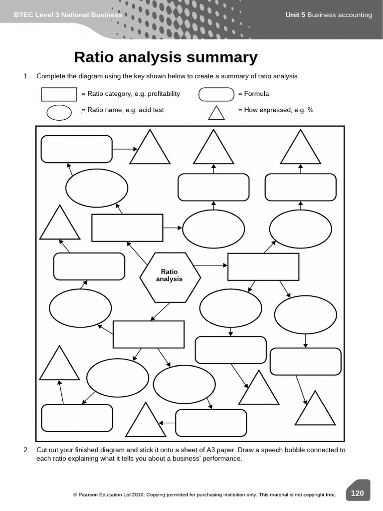 Ratio Analysis Summary Worksheet Business Studies | PDF