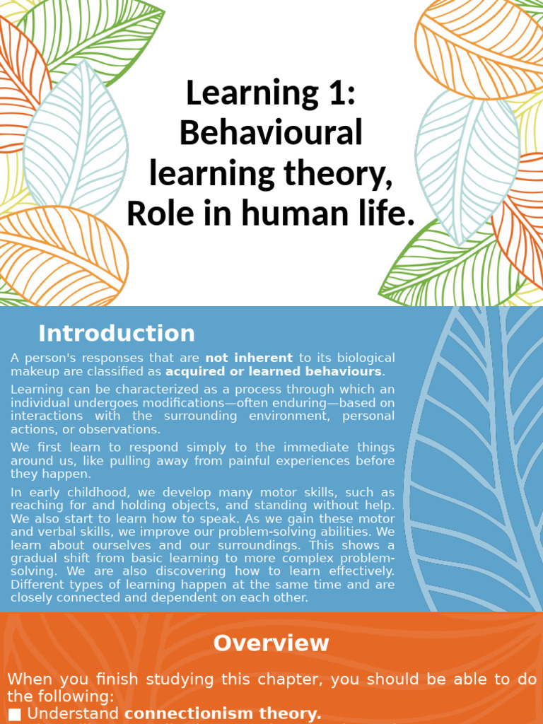 Learning 1 Behavioural Learning Theory | PDF | Classical Conditioning | Reinforcement