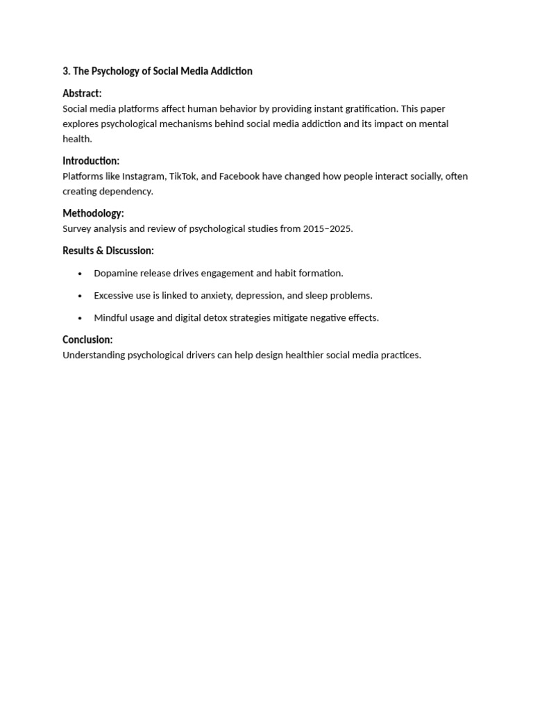 The Psychology of Social Media Addiction Abstract | PDF