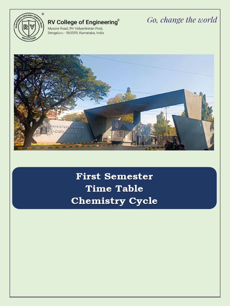 First Semester Chemistry Timetable | PDF