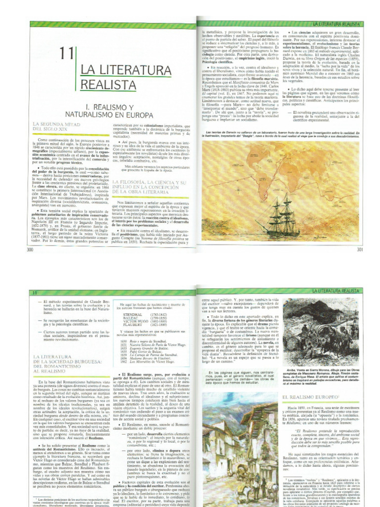 Realismo y Naturalismo 1 Bachillerato1 | PDF