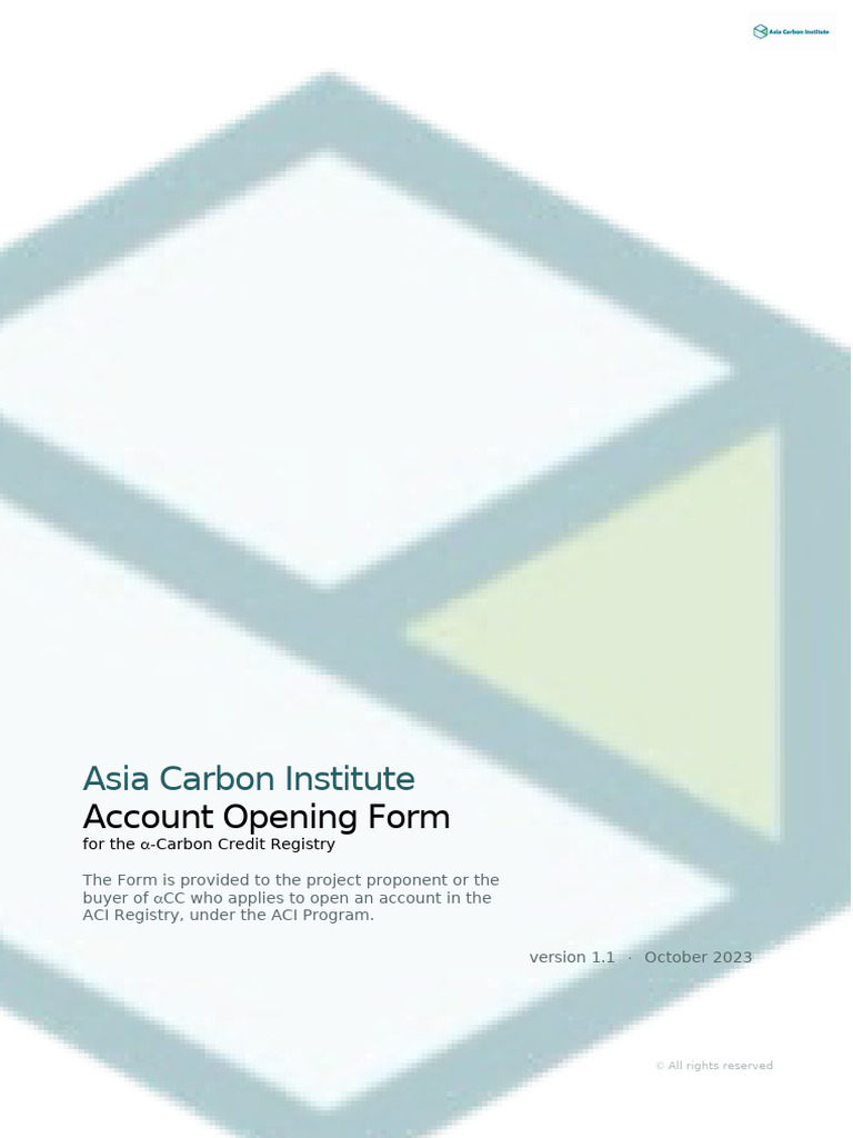 ACI Carbon Credit Account Form | PDF | Indemnity | Legal Liability