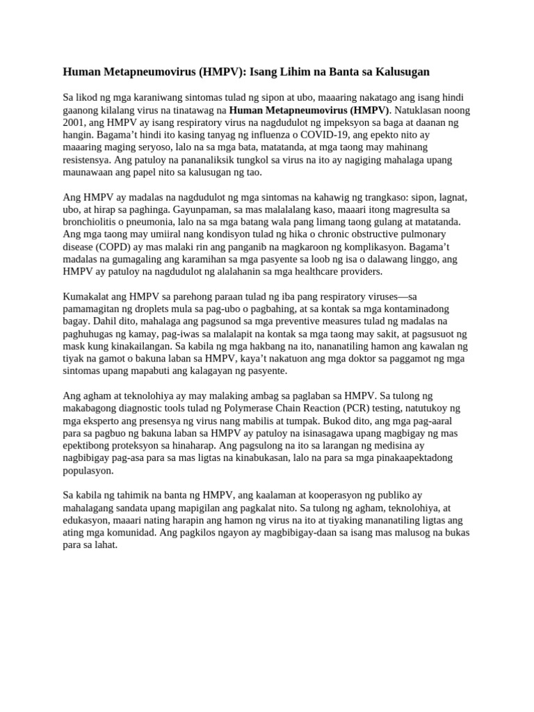 HMPV | PDF