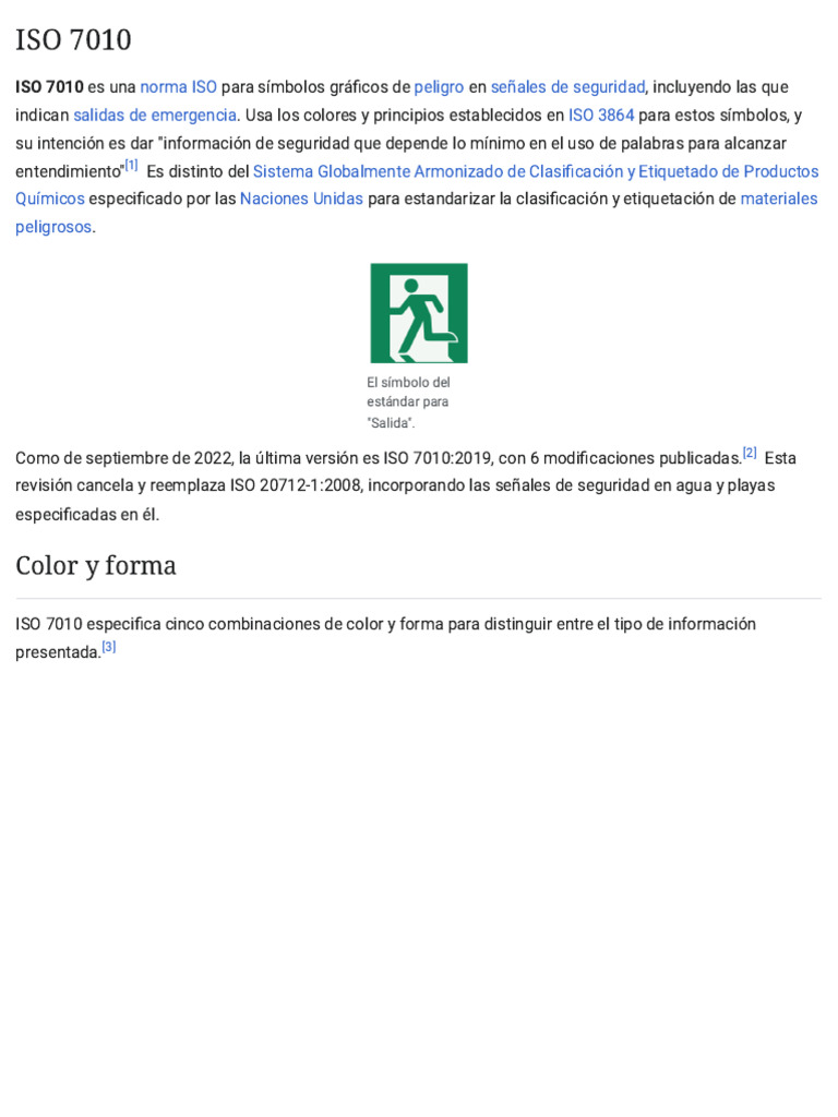 ISO 7010 - Wikipedia, La Enciclopedia Libre | PDF
