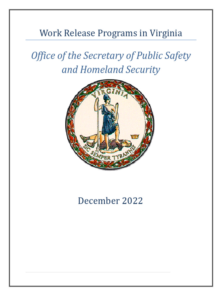 2022 RD802-Work Release Programs in Virginia - December 2022.pdf | PDF ...