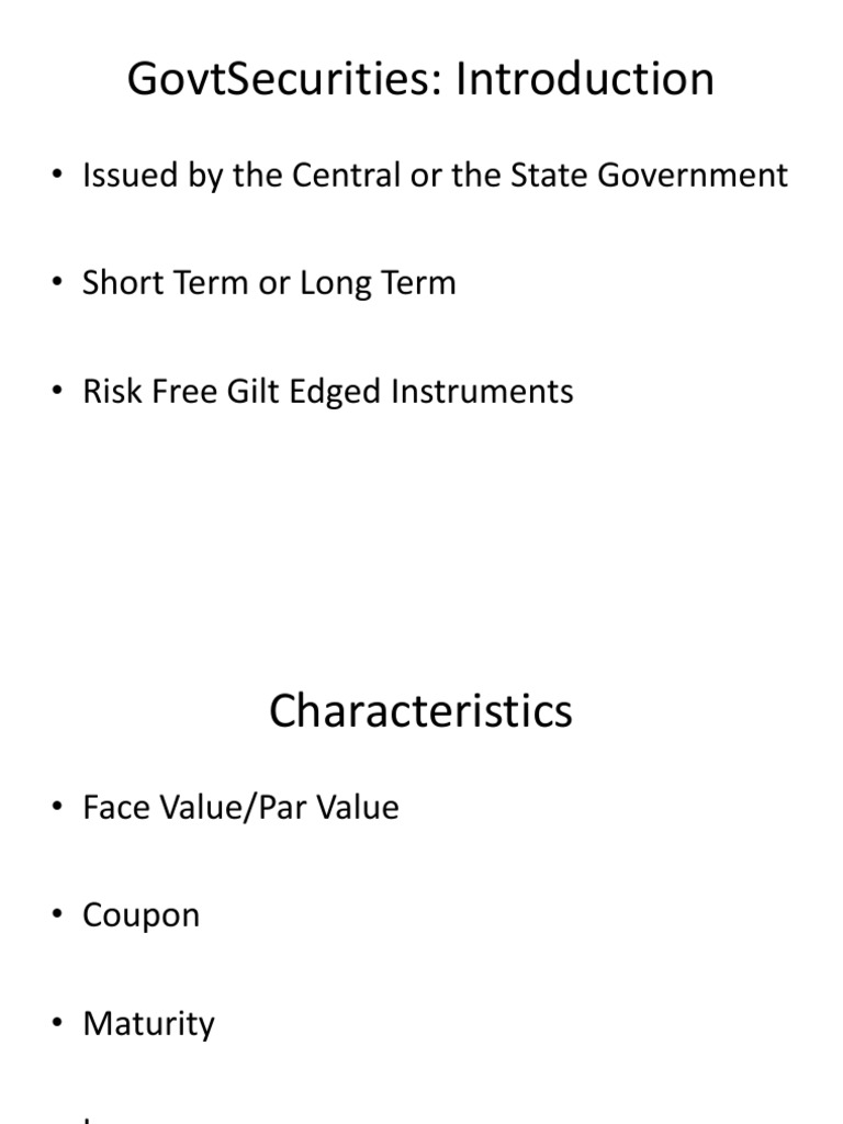 Understanding Government Securities Basics | PDF | Bonds (Finance ...