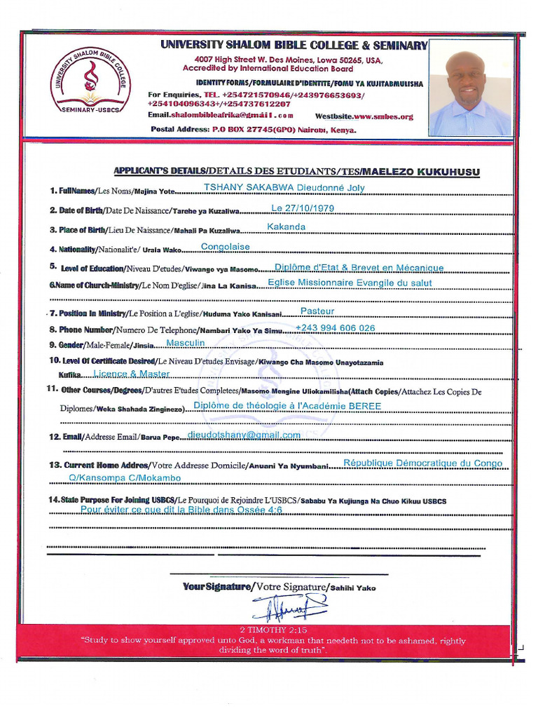 Fiche D'identification | PDF