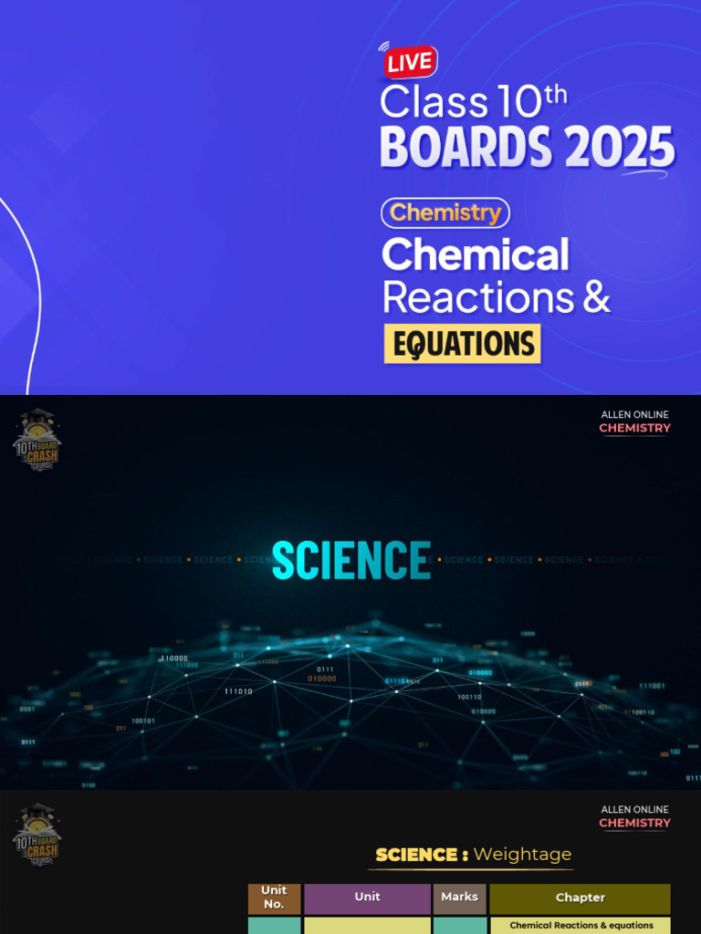 Board Crash Course - Chemical Reactions and Equations-01 | PDF | Oxide ...