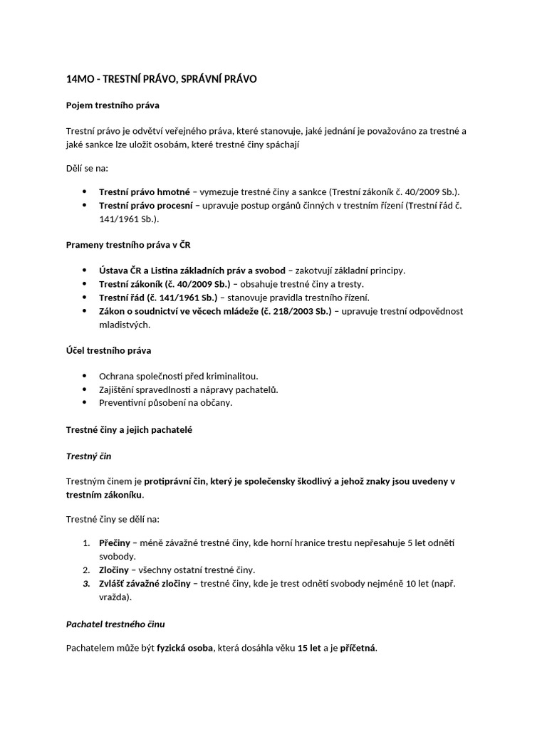 14MO - Trestní Právo | PDF