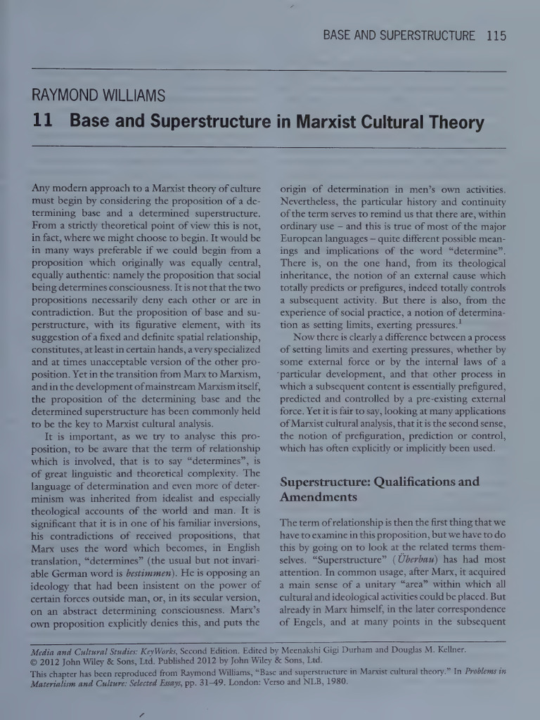 Marxist Cultural Theory: Base & Superstructure | PDF | Marxism | Ideologies