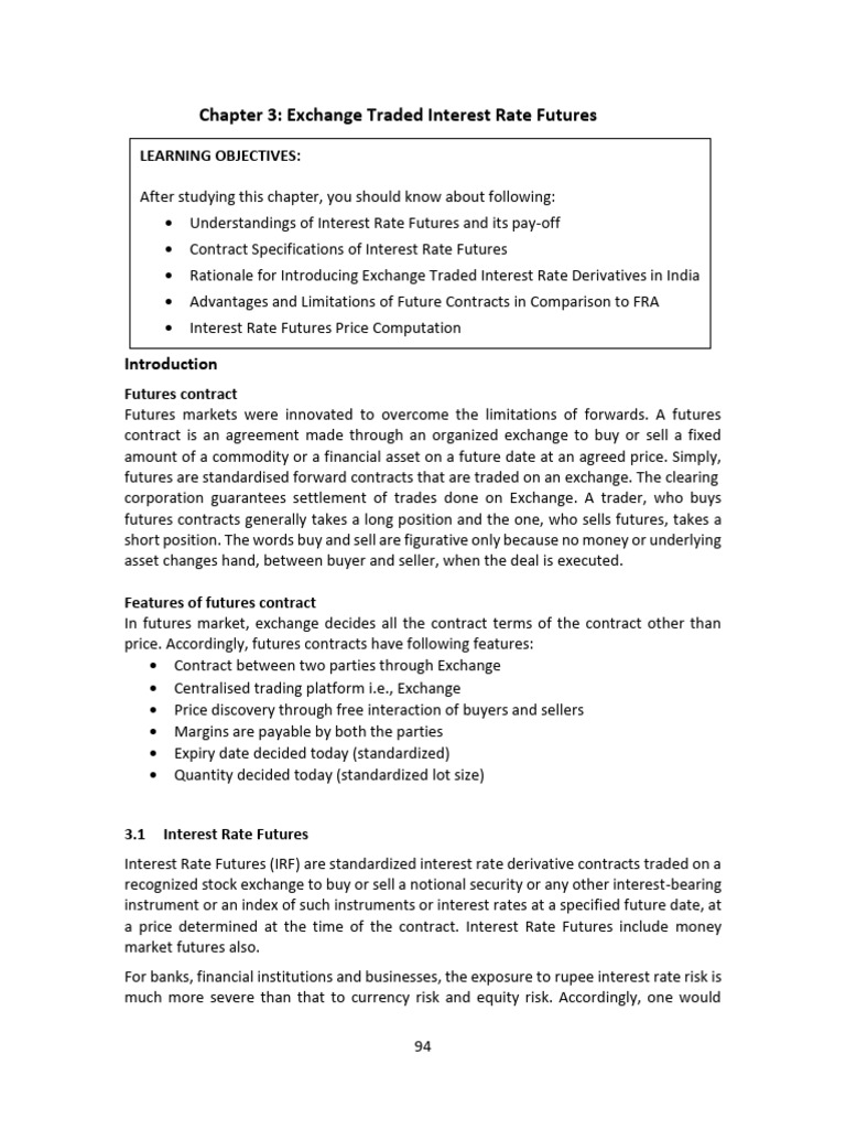 Understanding Exchange Traded Interest Rate Futures | PDF | Futures ...