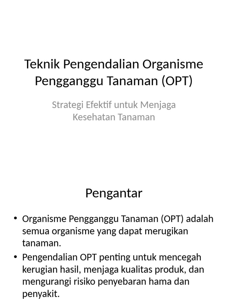 Teknik Pengendalian OPT | PDF