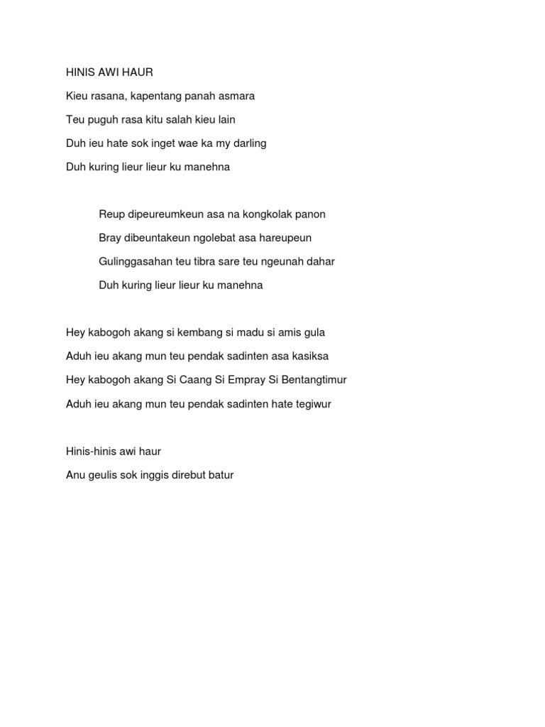Hinis Awi Haur Darso | PDF | Fiksi Misteri, Thriller, & Kejahatan | Puisi