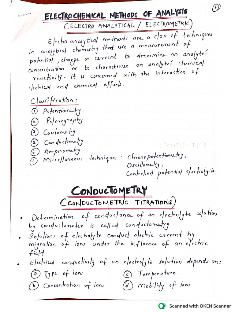 Conductometry Analysis | PDF