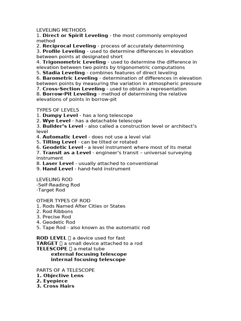 Leveling Methods 060432 | PDF