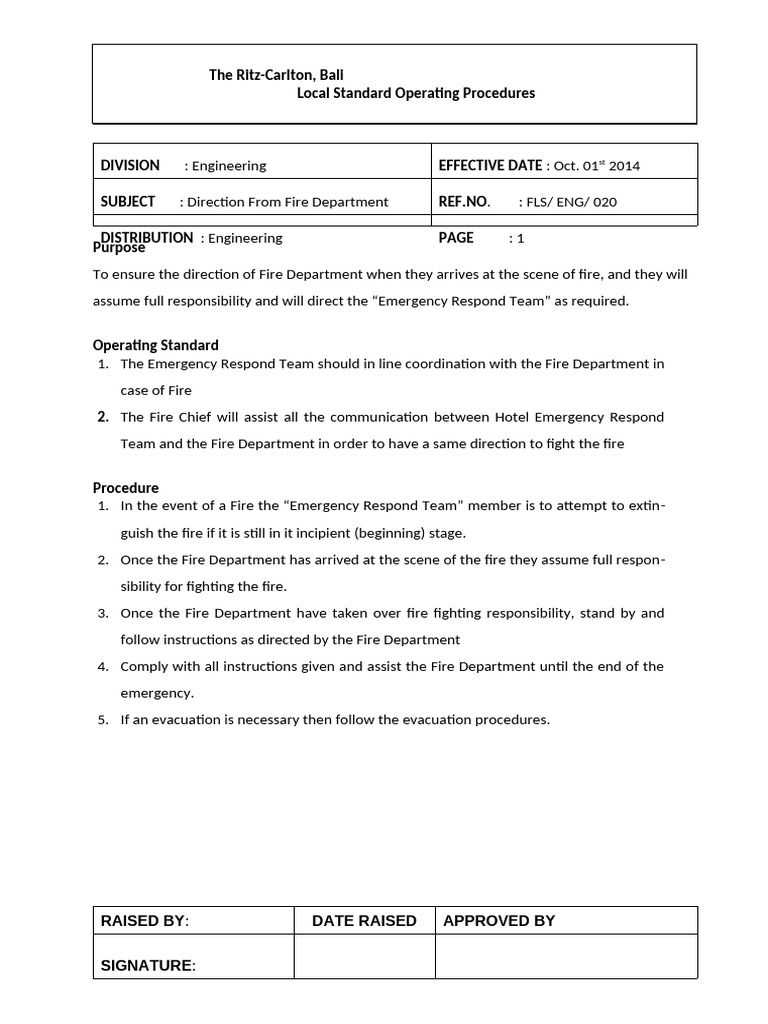 FLS ENG 020 - Direction From Fire Department | PDF