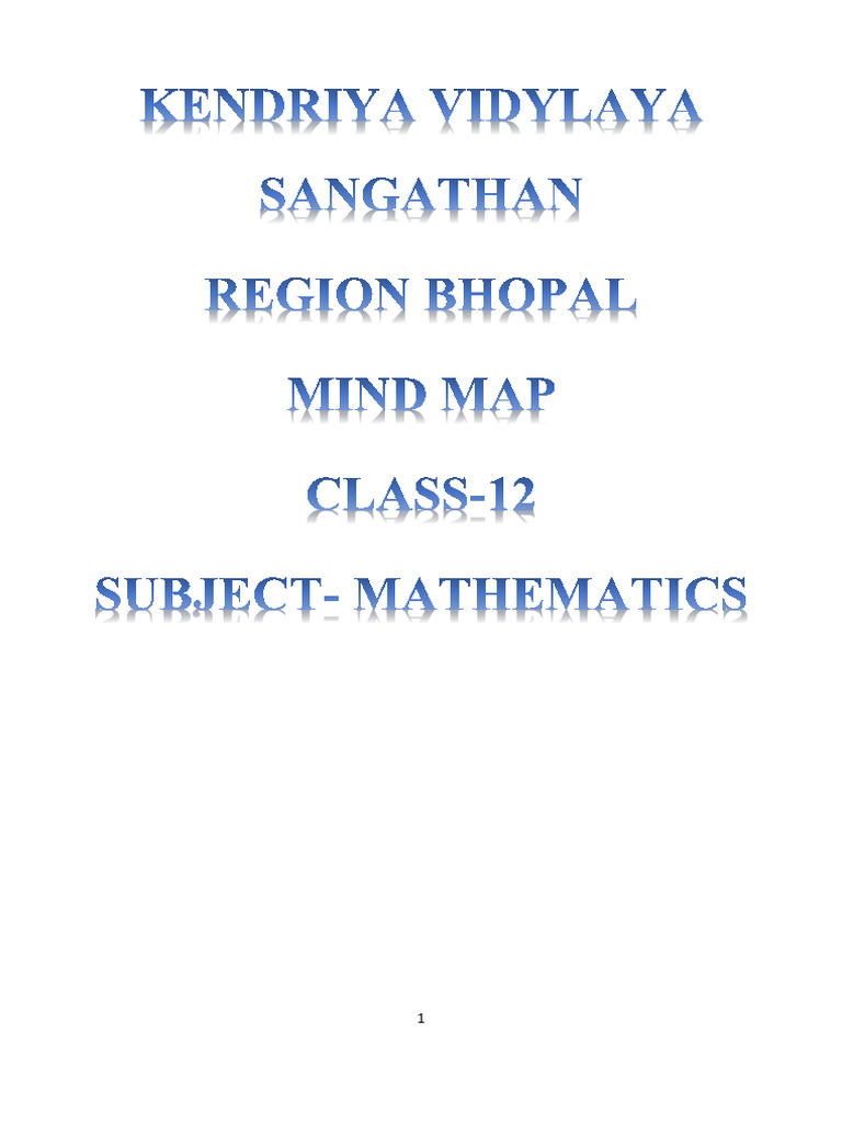 Class 12 Mind Map: Relations & Inverses | PDF | Matrix (Mathematics ...