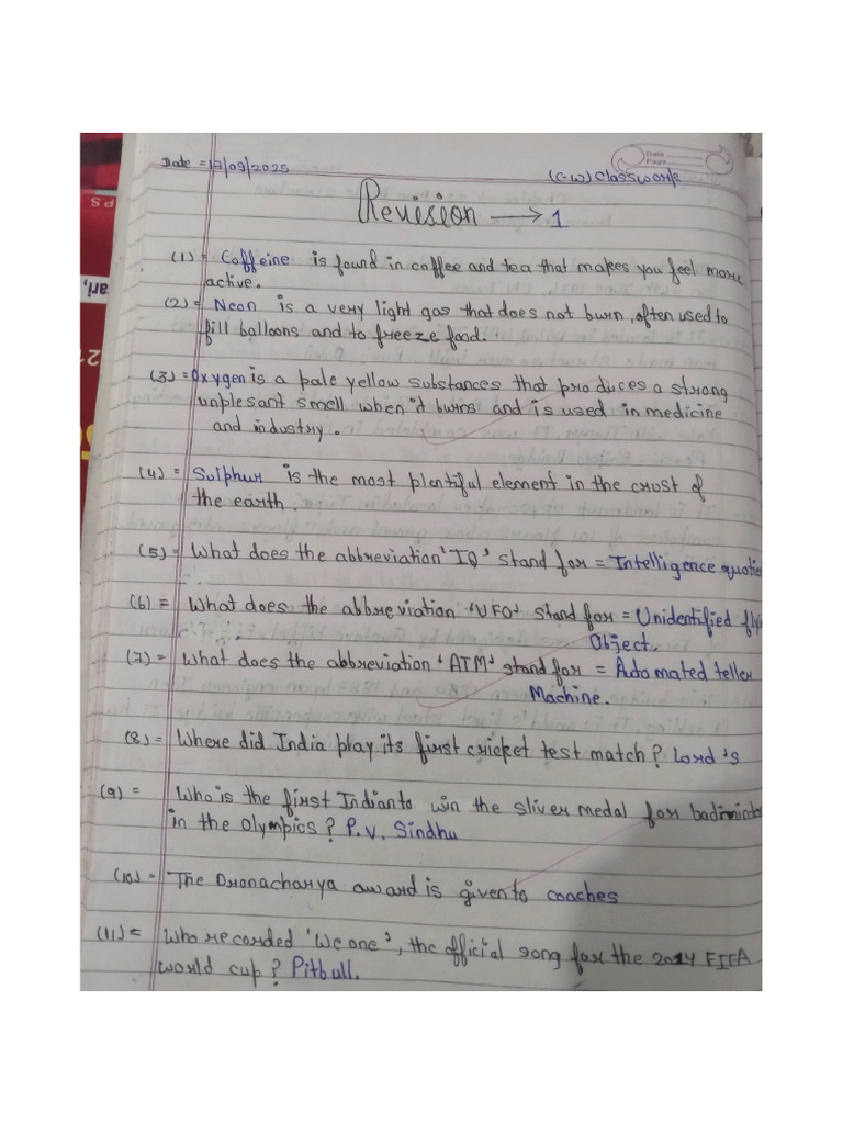 GK Revision Class 6th PDF | PDF