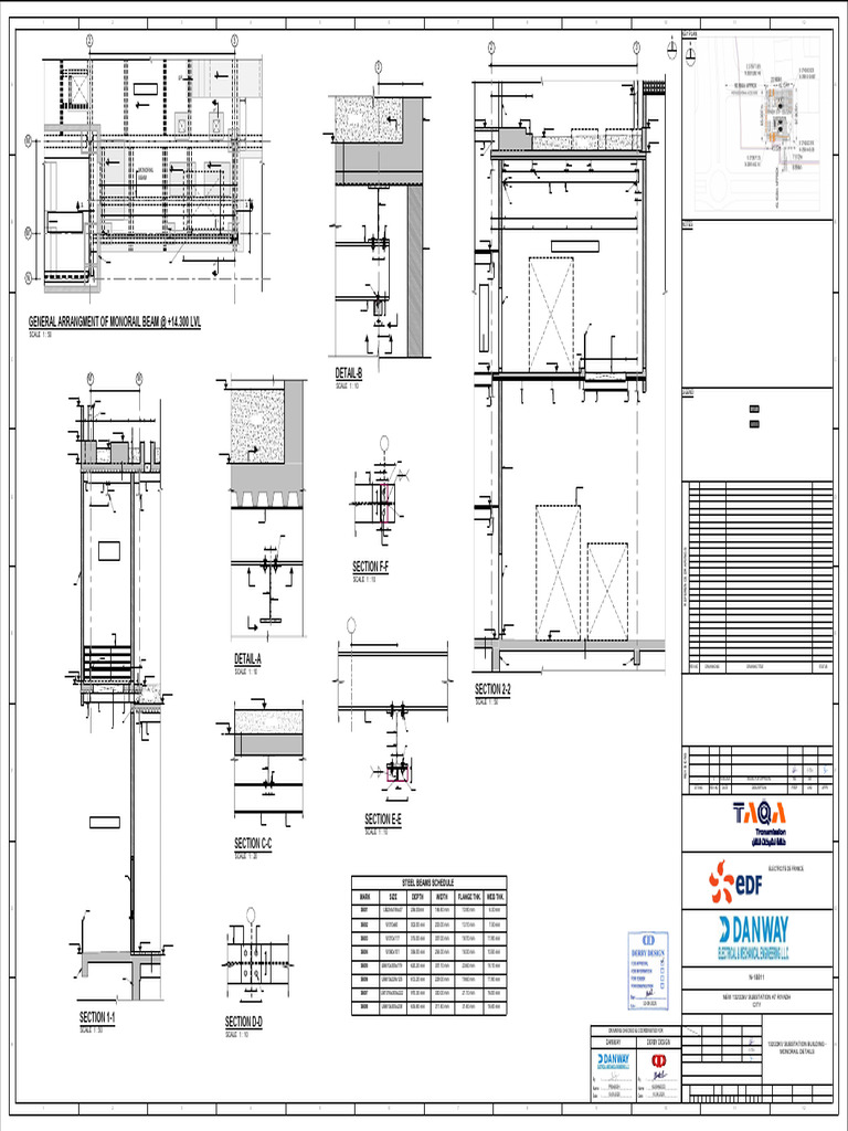 General Arrangment of Monorail Beam at +14.300 LVL: SCALE 1: 50 | PDF ...