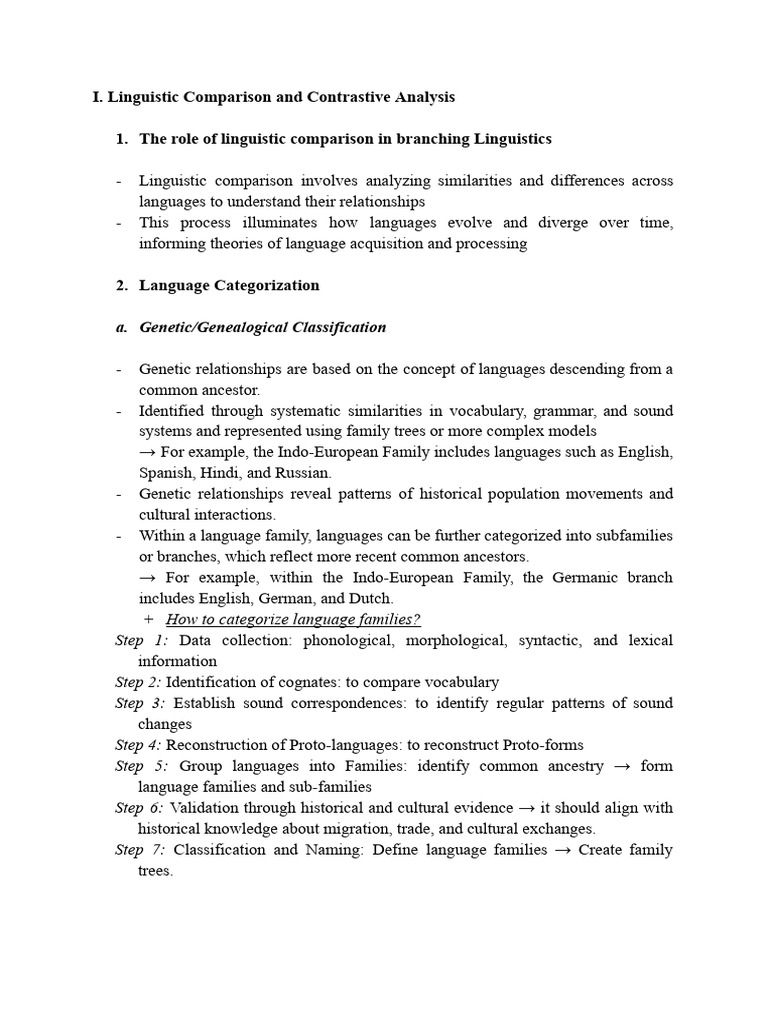 Linguistic Comparison and Classification Guide | PDF | Phoneme ...