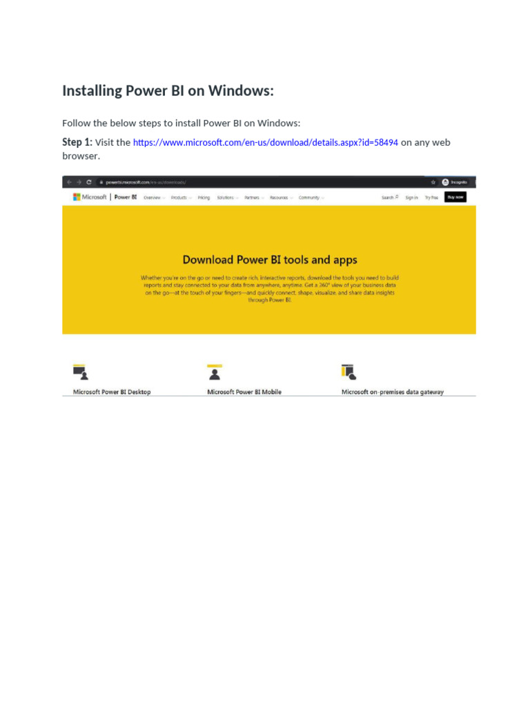 How to Install Power BI on Windows | PDF