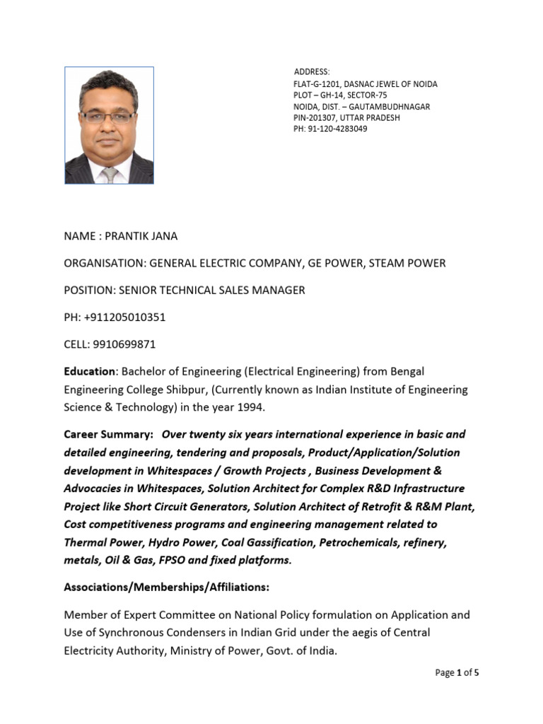 Mini CV PJ | PDF | Engineering | Power (Physics)