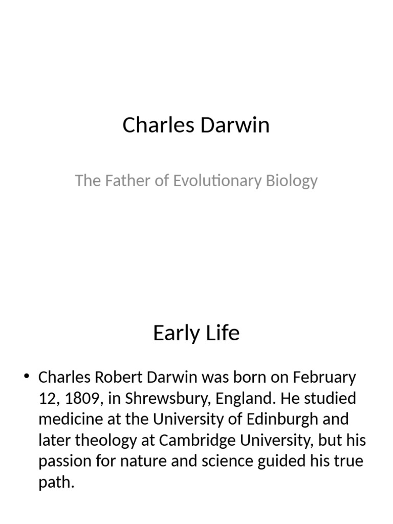 Charles Darwin: Evolutionary Pioneer | PDF