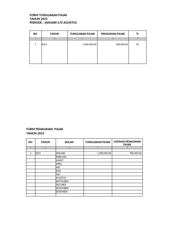Form Penagihan Dan Tunggakan Pajak | PDF
