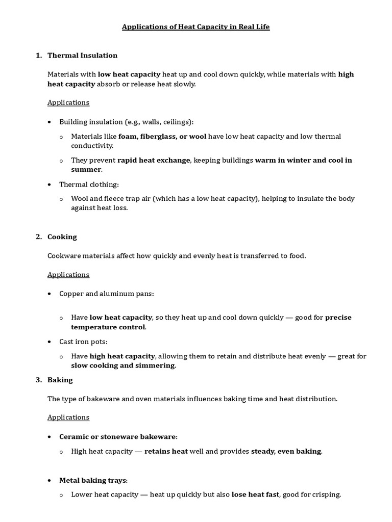 Applications of Heat Capacity | PDF