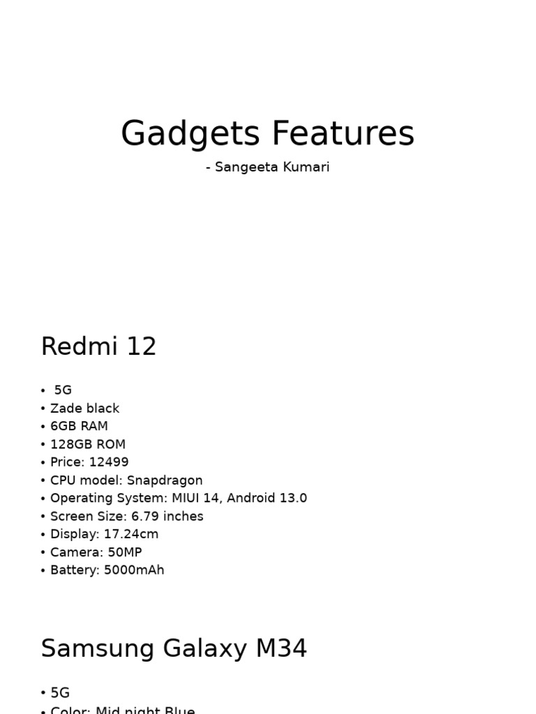 Gadgets Features | PDF
