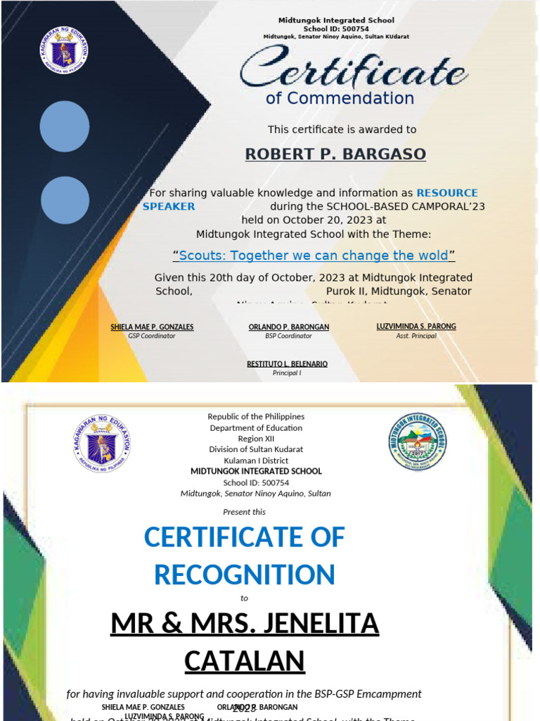 CERT of Commendation | PDF | Government Related Organizations ...