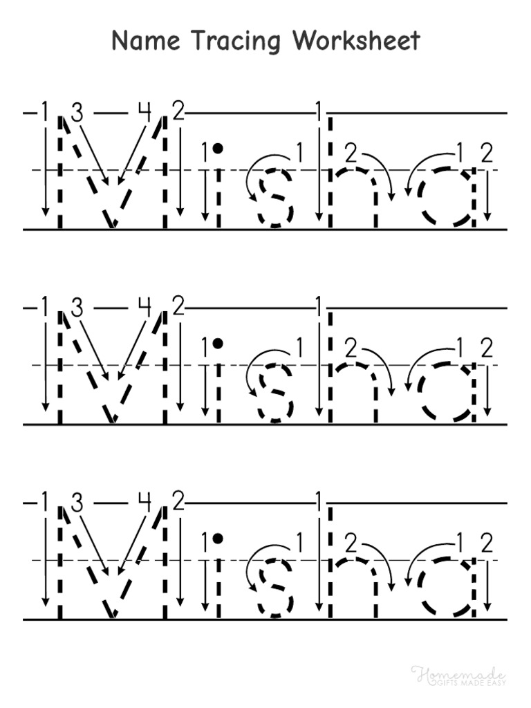 Name Tracing Worksheet | PDF