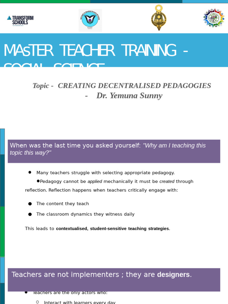 Creating Decentralised Pedagogies - Dr. Yemuna Sunny | PDF | Pedagogy ...
