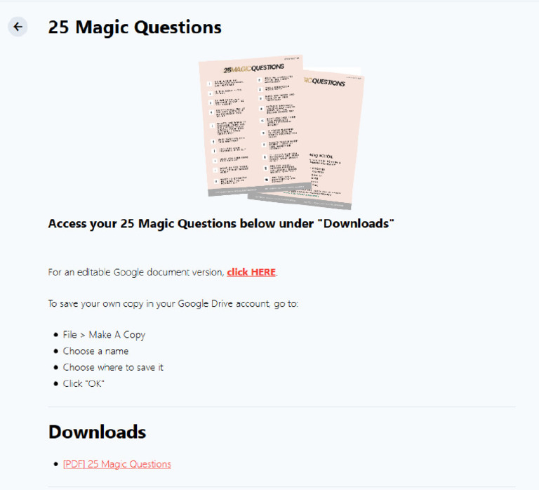 01-25 Magic Questions | PDF