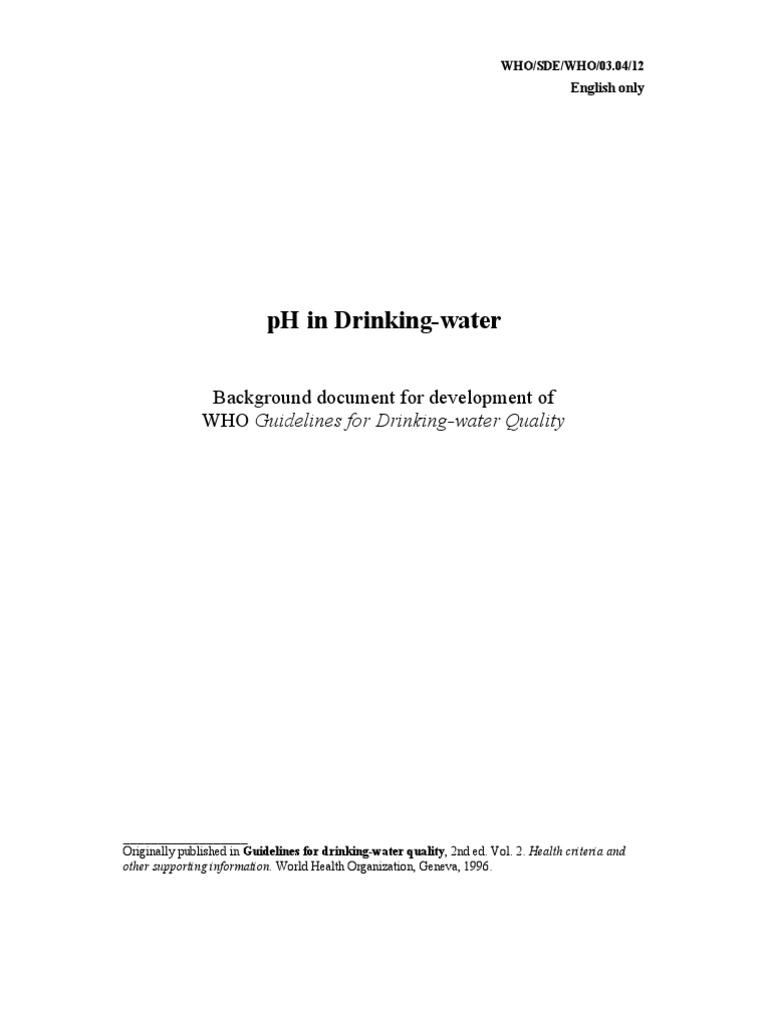 PH Drinking Water Standards | PDF | Water Supply Network | Ph